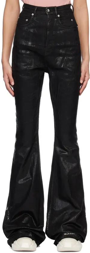 bolan似 black boots cut flare denim opium Rick Owens Black Bolan Bootcut Jeans In 09 Black - 33% Off